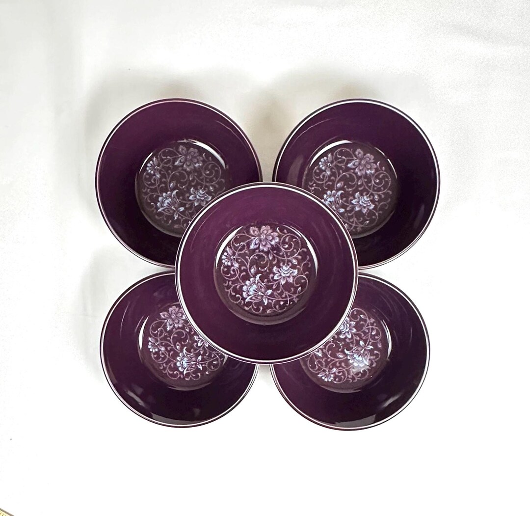 Vintage Noritake Primastone Fantasy Purple 6.5" Coupe Cereal Bowl - Set ...
