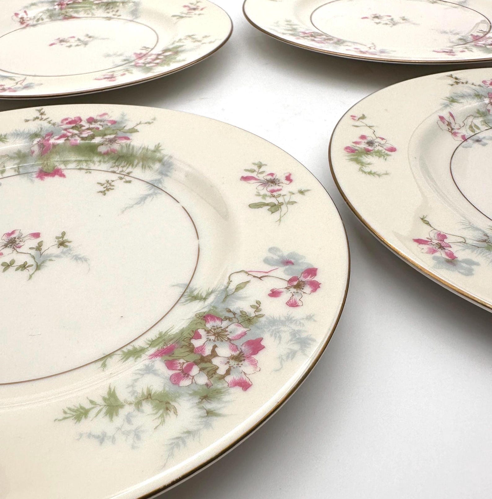 Vintage Theodore Haviland Apple Blossom Salad Plates - Set of 4 - Large ...
