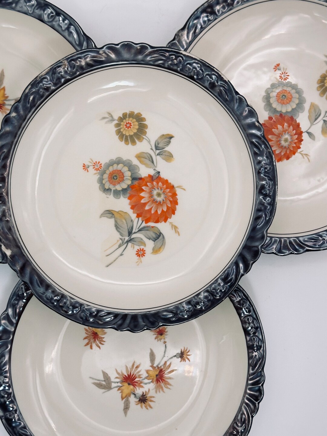 Antique Winterling Bavaria Luncheon Salad Plates - Set of 4 - Botanical ...