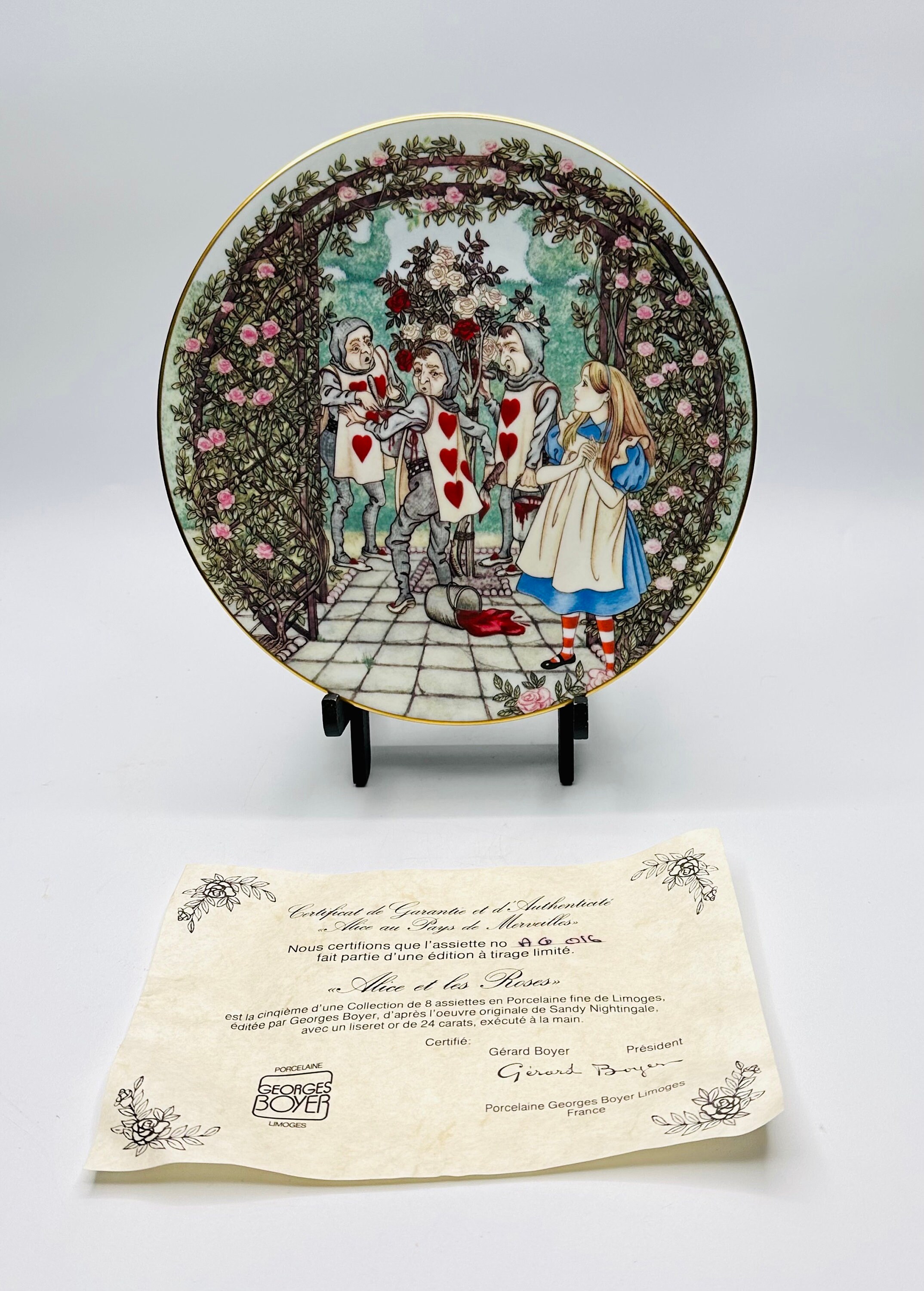 Vintage George Boyer Limoges Porcelain Plate Alice and the Roses Alice ...