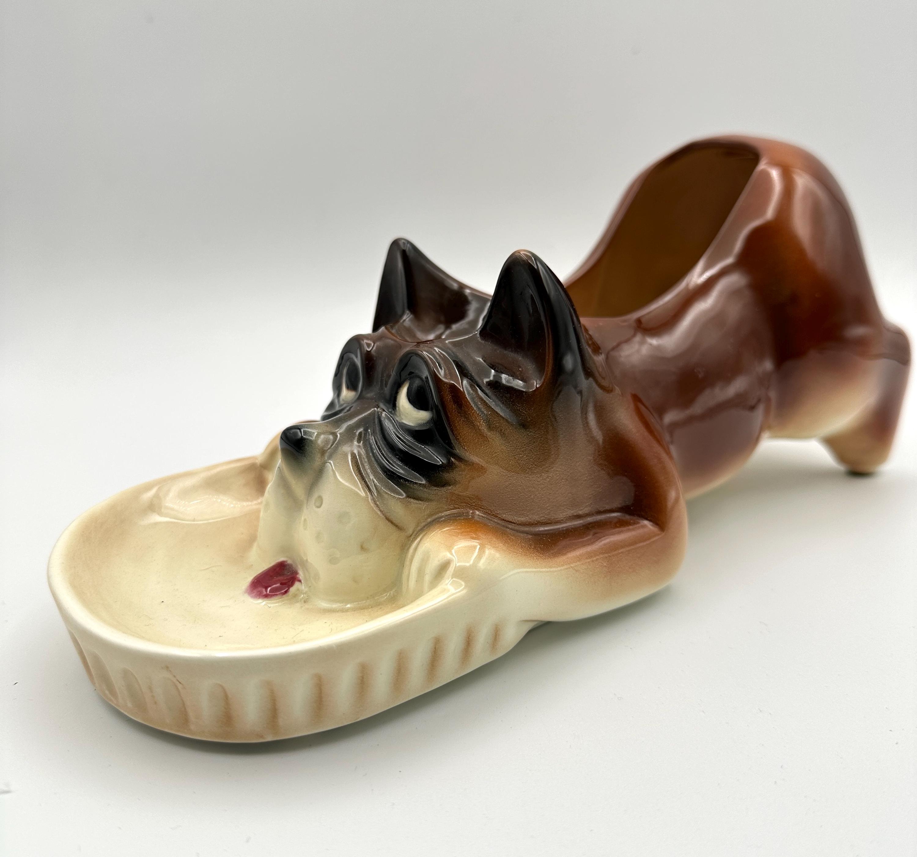 Vintage Mccoy Bulldog Caddy: Mid-century Ceramic Dog Valet Tray - Etsy