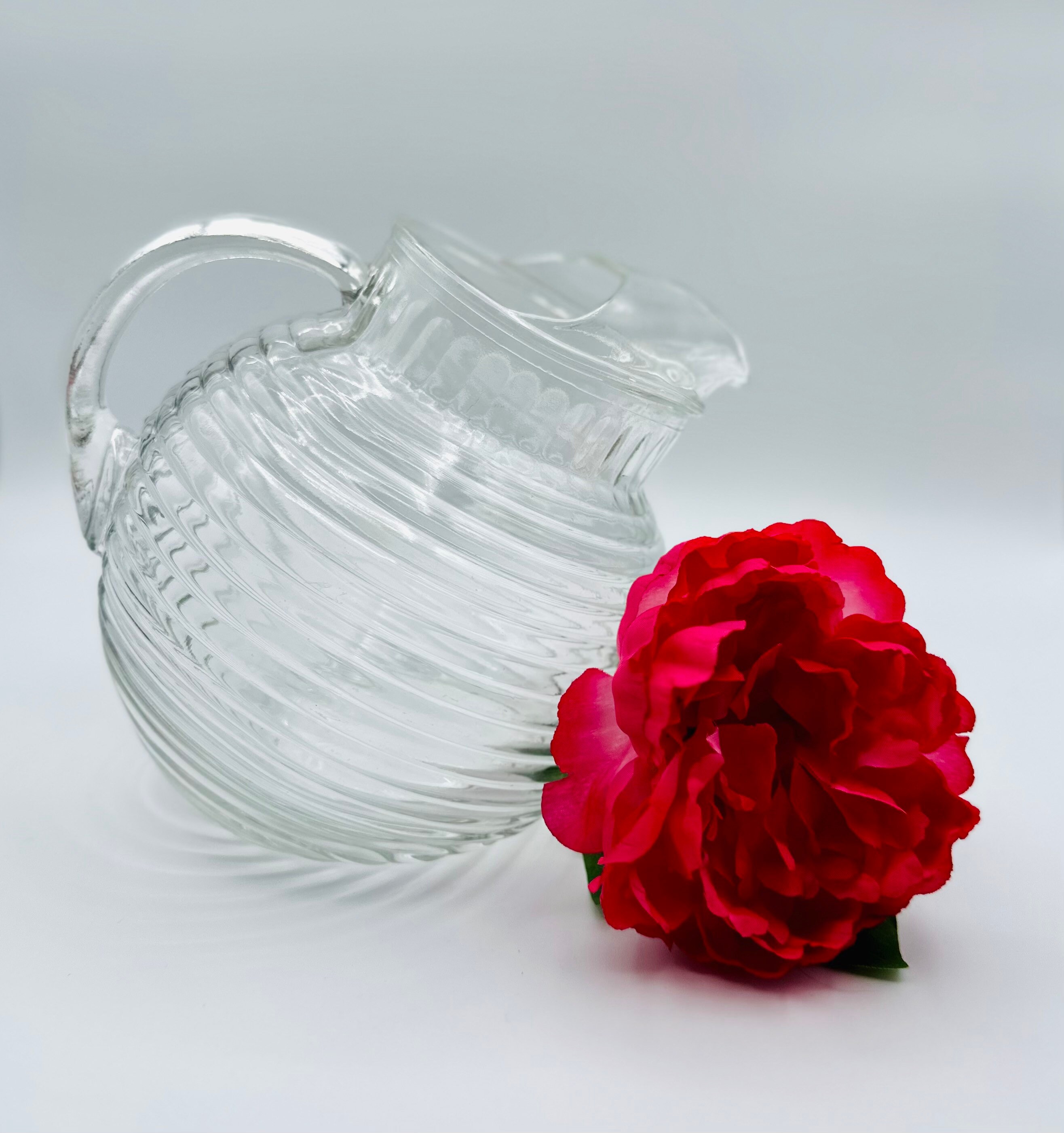 Vintage Anchor Hocking Glass Pitcher / Manhattan Style Clear - Etsy