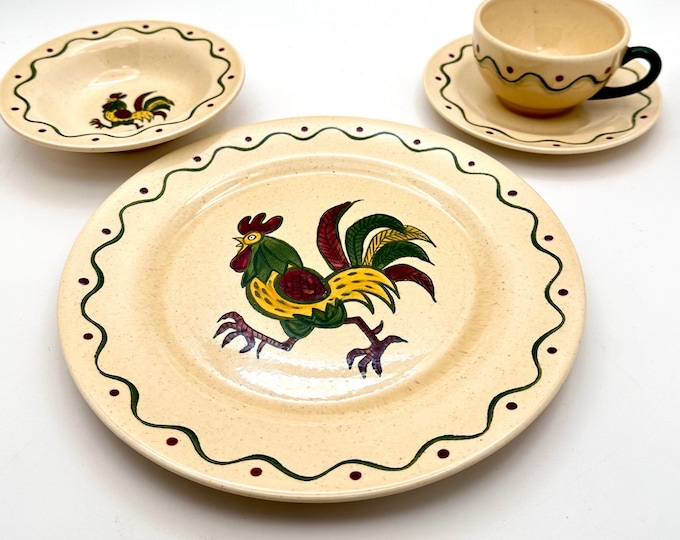 Metlox Poppytrail California Provincial Rooster Dinnerware - 4pc Place ...
