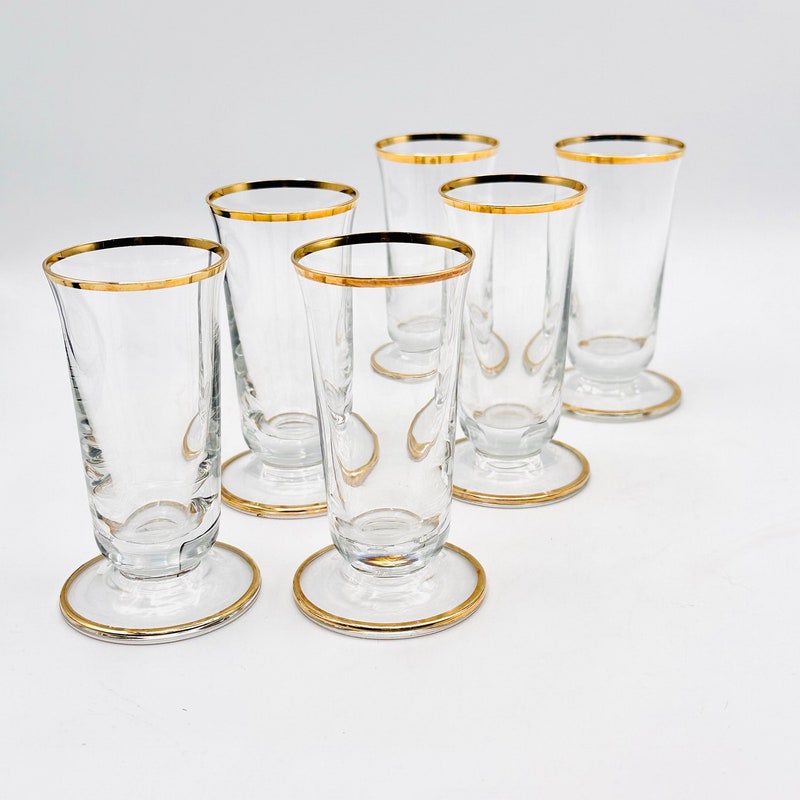 Gold Rim Drinking Glasses - Etsy