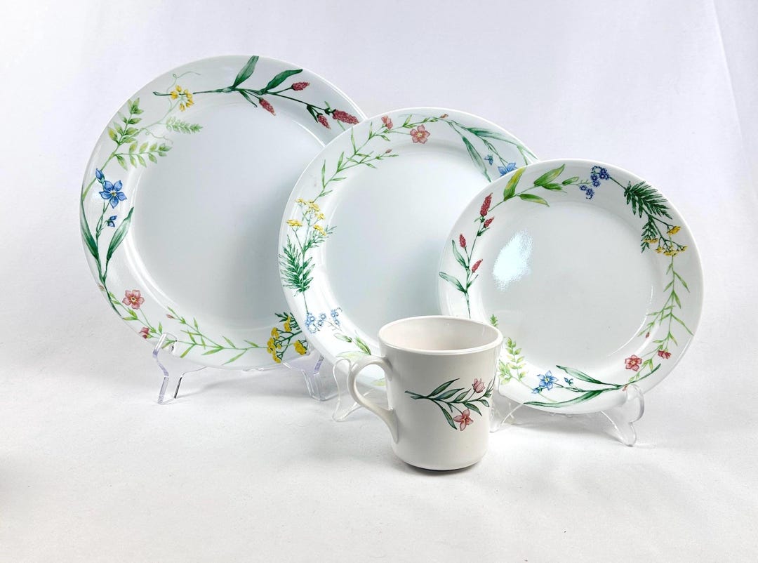 Vintage Corelle “my Garden” 4pc Dinnerware Sets - Service for 4 ...