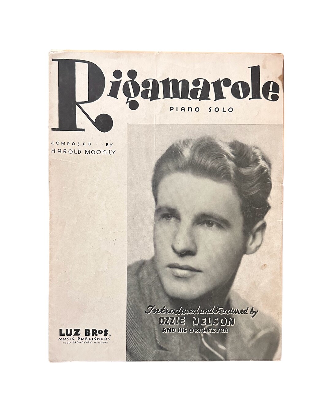 Vintage Sheet Music / "rigamarole" Piano Solo / Composed by Harold ...