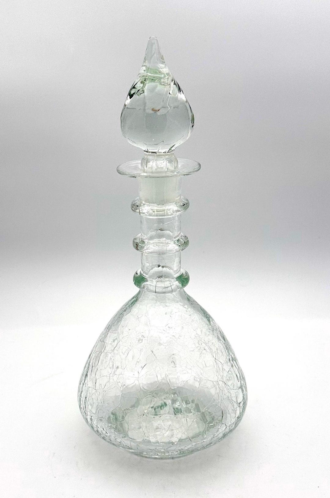Vintage Blenko Glass Thistle Decanter - Crackle Pattern, Mid-century ...