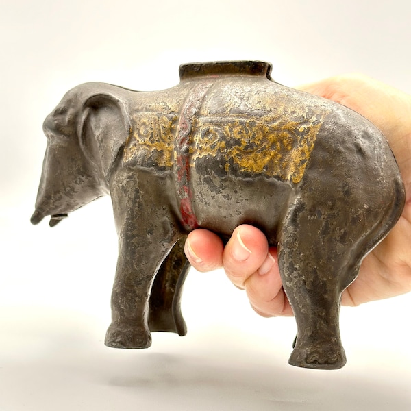 Antique Cast Iron Elephant Piggy Bank - Etsy