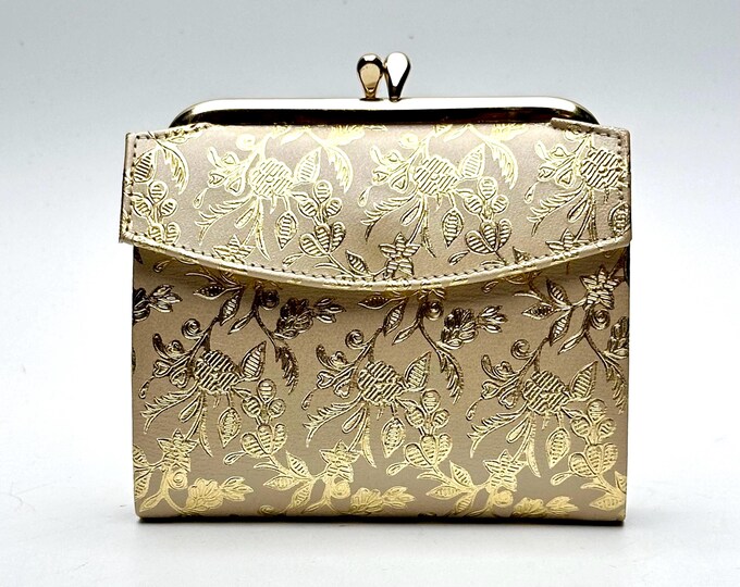 Vintage Mid Century Amity Wallet in Leather With Gold Embossing. Bifold ...