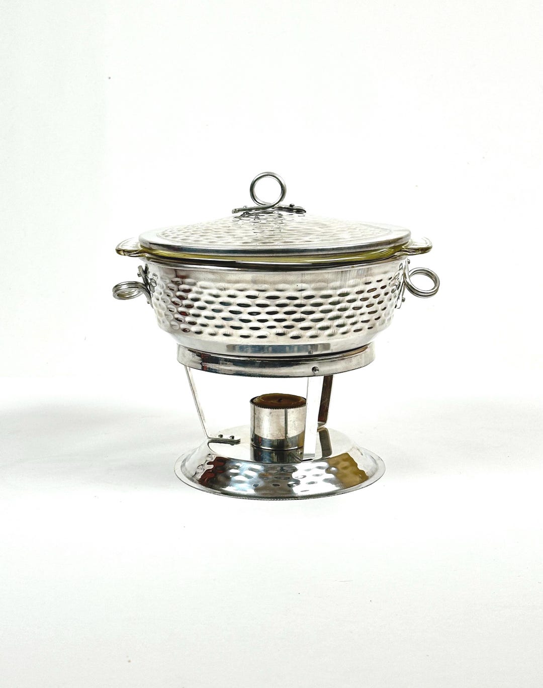 Vintage Fire King Chafing Dish Set - 1.5 QT Hammered Aluminum Food ...