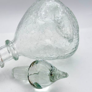 Vintage Blenko Glass Thistle Decanter Crackle Pattern, Mid-century ...
