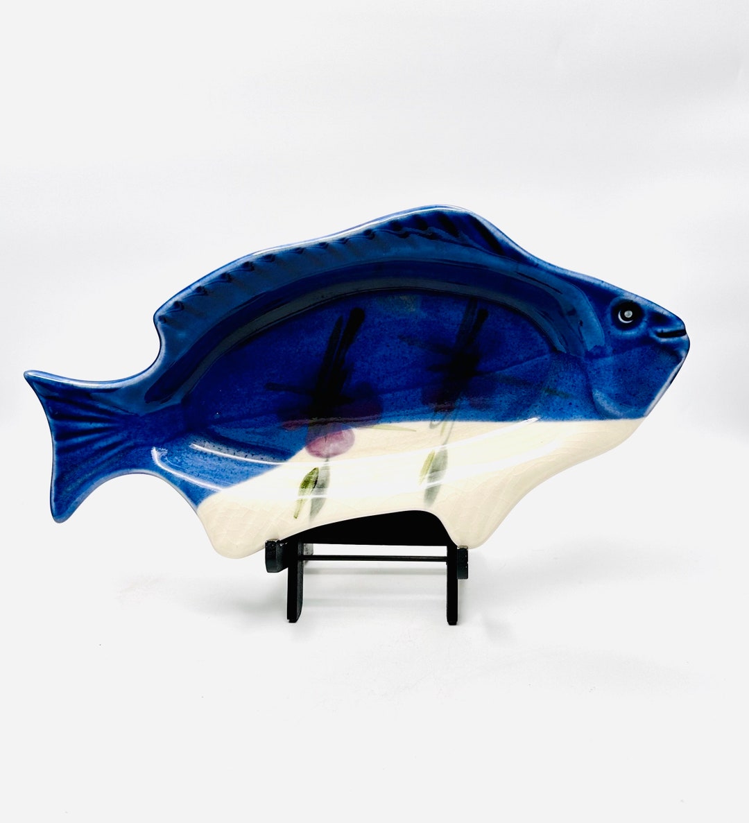 Vintage Kent Follette Fish Shaped Ceramic Serving Dish Louisiana Deep ...