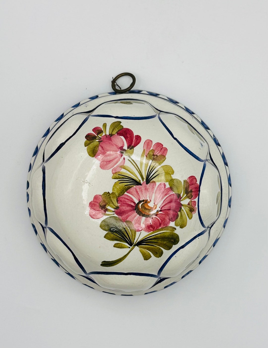 Vintage ABC Bassano Ceramic Gelatin Mold Italian Handpainted Floral ...