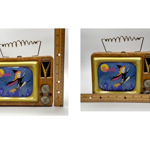 Vintage 1999 Bewitched Tv-shaped Tin Lunchbox With Antenna Handle ...