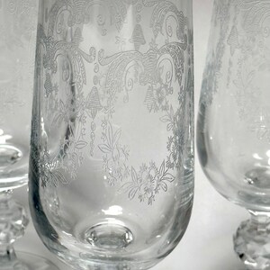 Vintage Etched Crystal Champagne Glasses Set of 6 Cascade by Import ...