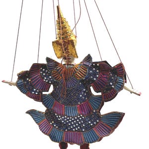 Vintage Marionette String Puppet Traditional Burmese Yoke Thé ...