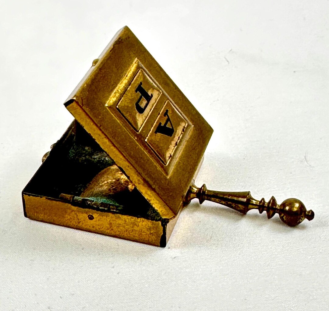 Antique Brass Cigarette Butler Personal Ashtray - Purse Butler, Pocket ...