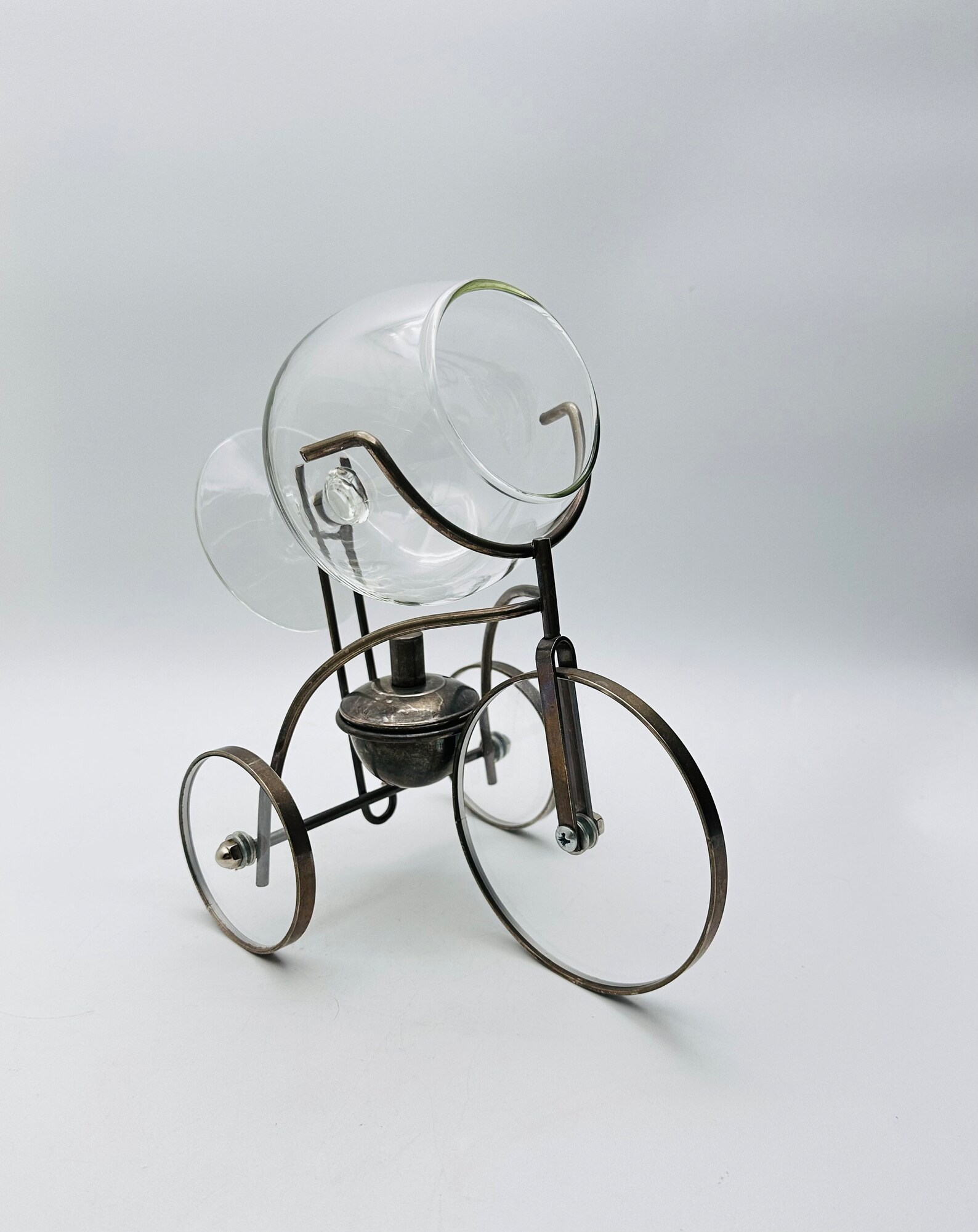 Unique Vintage Brandy Warmer With Tricycle Holder and Snifter Glass ...