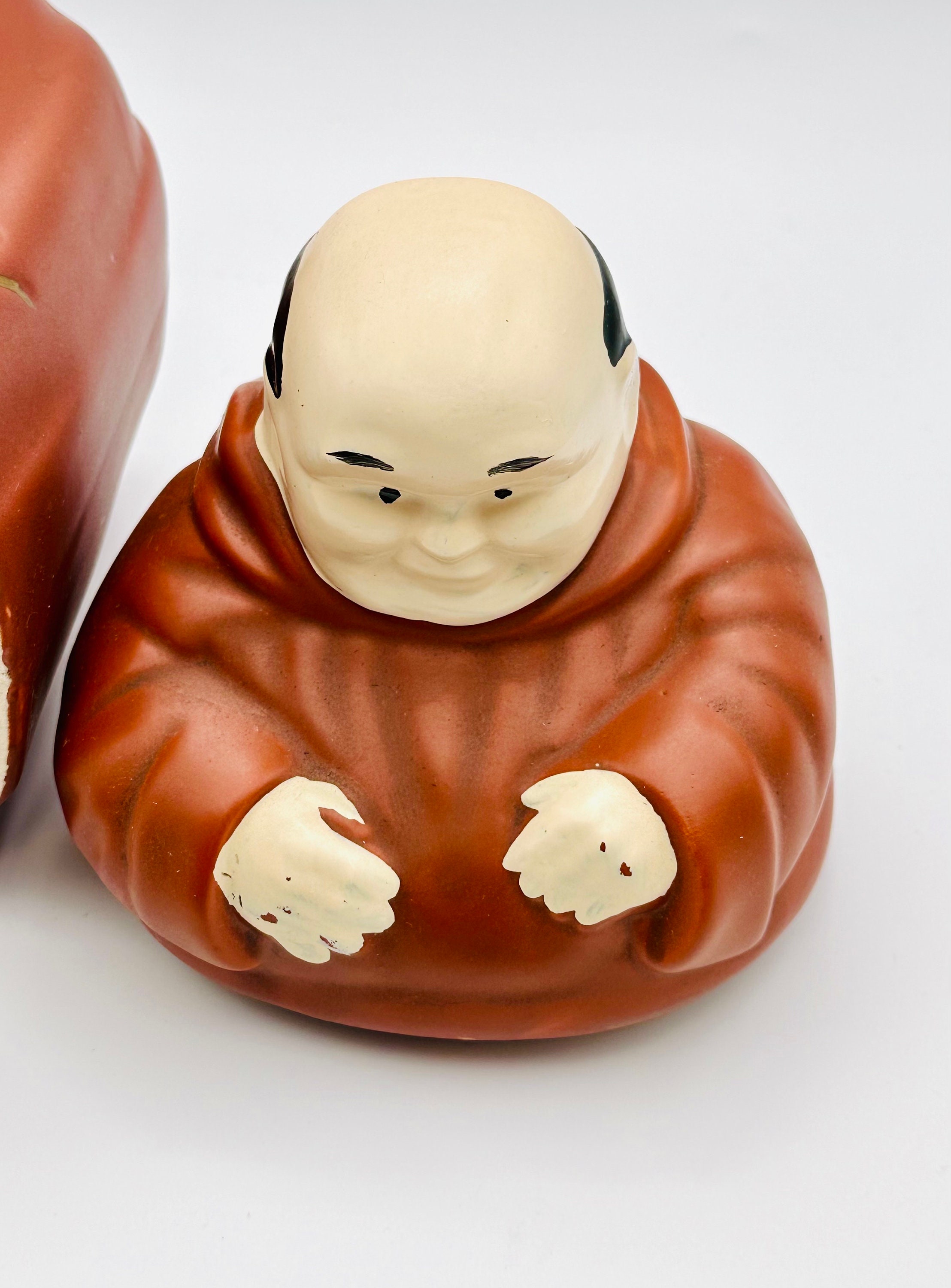 Vintage Mccoy Pottery Friar Tuck Monk Cookie Jar Brown Robe With Gold ...