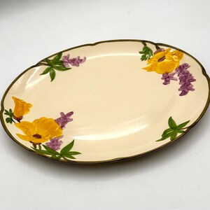 Vintage Franciscan Poppy 13 Oval Serving Platter Yellow & Purple ...