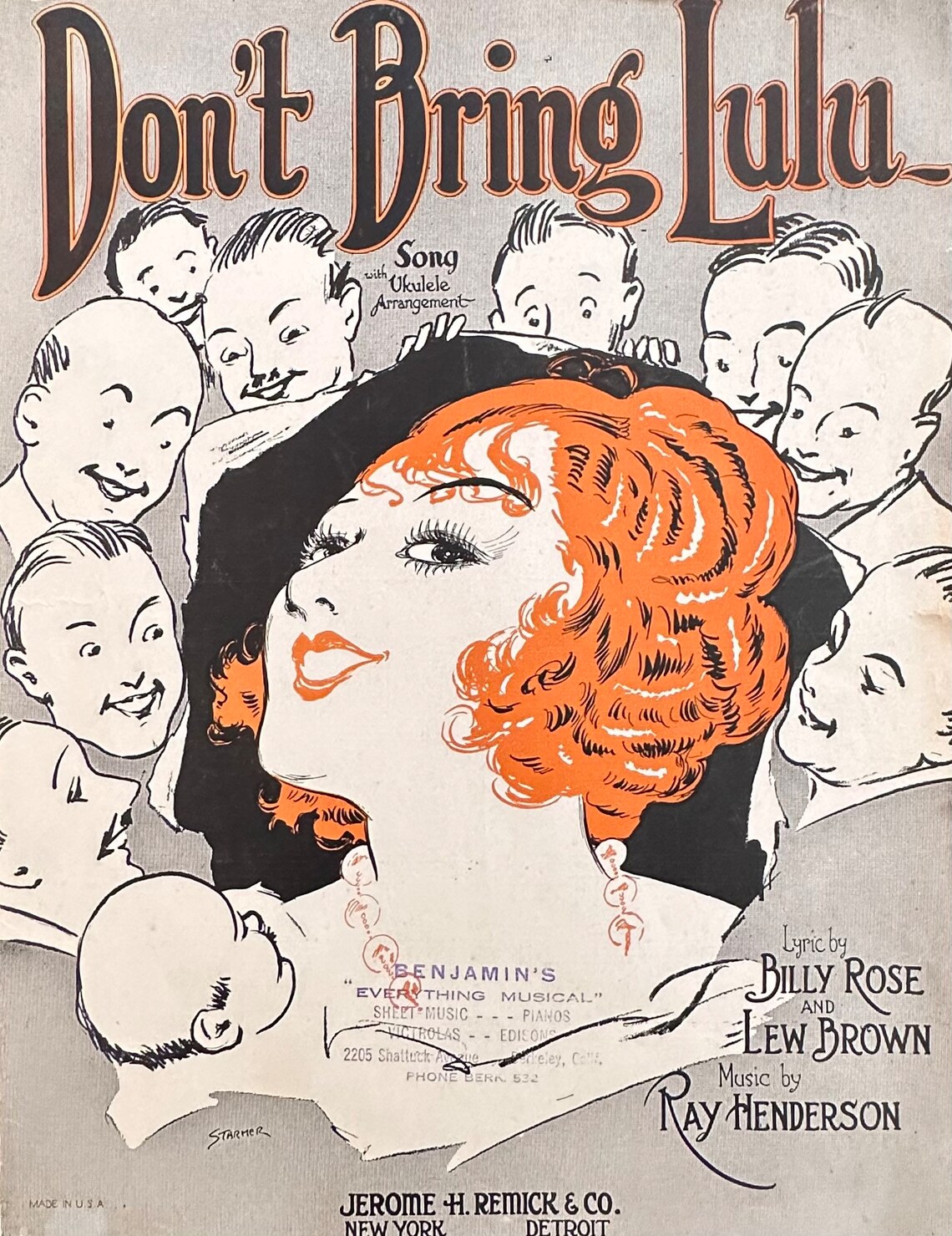 Antique Sheet Music 1925 Dont Bring Lulu Song and Ukelele - Etsy