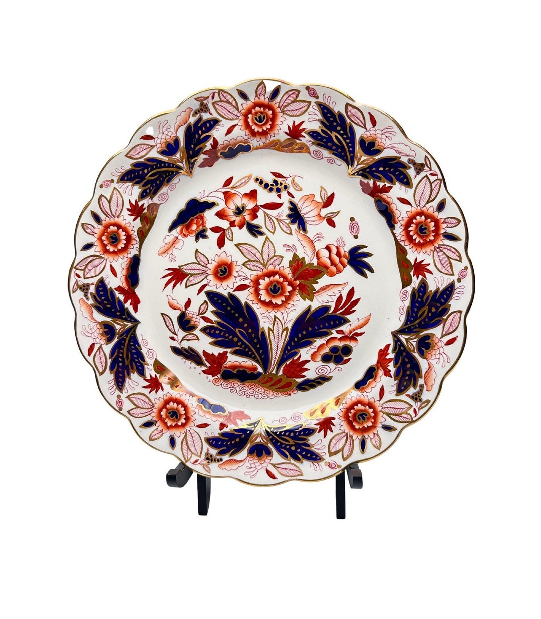 Vintage Booths dovedale Rust and Blue Imari Style Dinner Plates Set of ...
