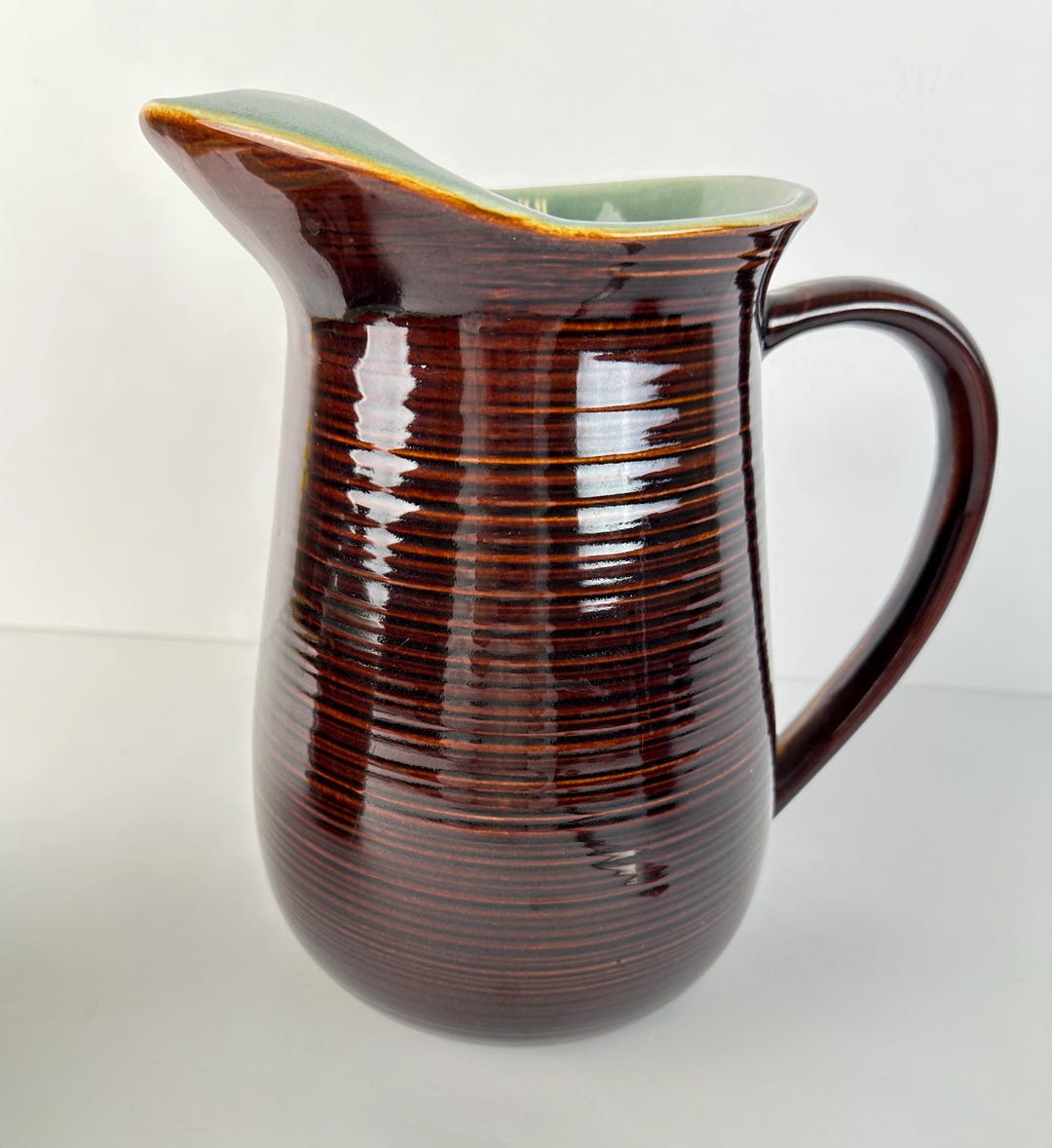 Vintage Red Wing “village Green”’pottery Pitcher With Ice Lip / Mid ...