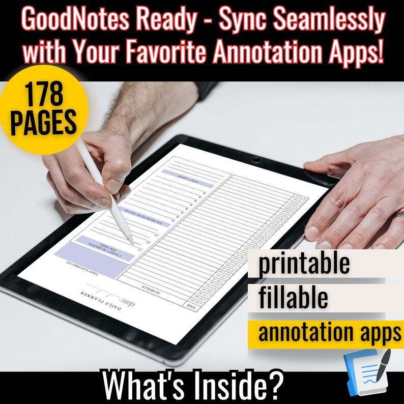 Printable PDF Planner Bundle - 22 Templates for Daily, Weekly, Monthly ...