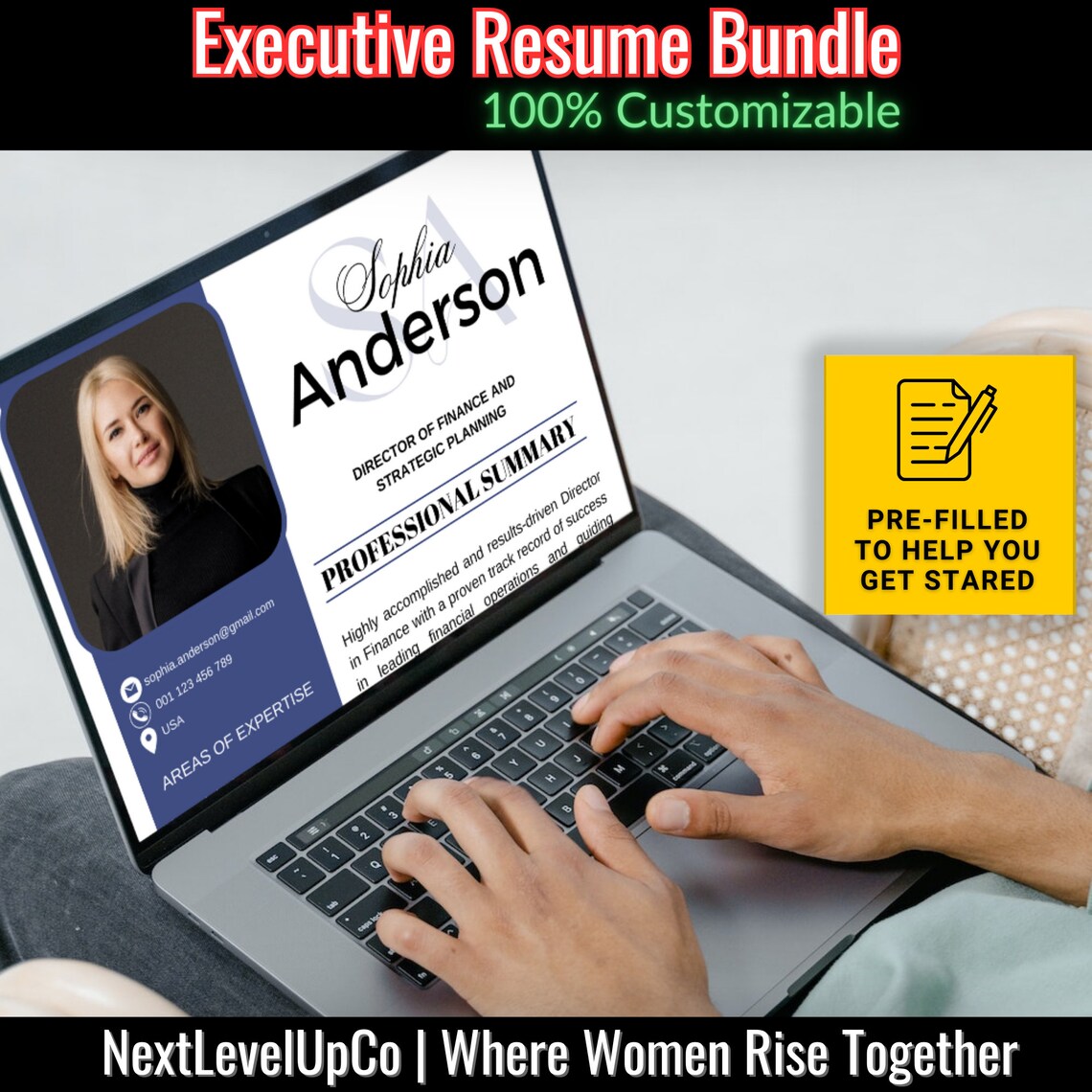 Modèle de CV exécutif Canva, Modèle de CV exécutif pour directeur ...