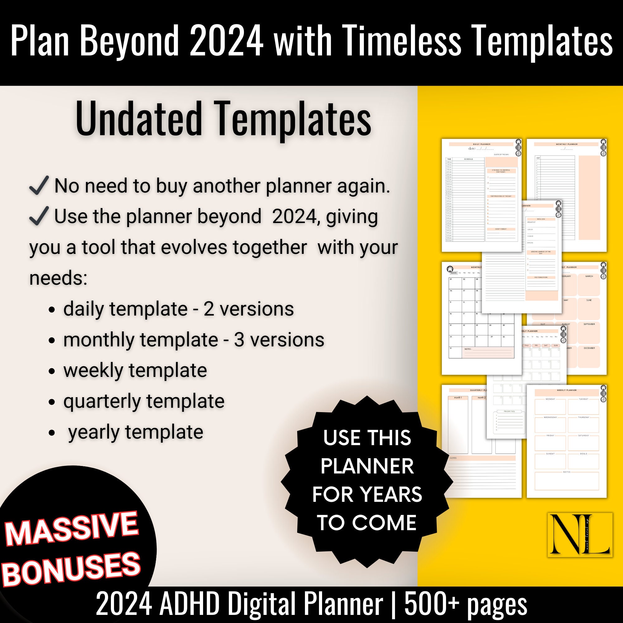 ADHD Digital Planner 2024, Adult ADHD Planner, Adhd Organizer 2024 ...