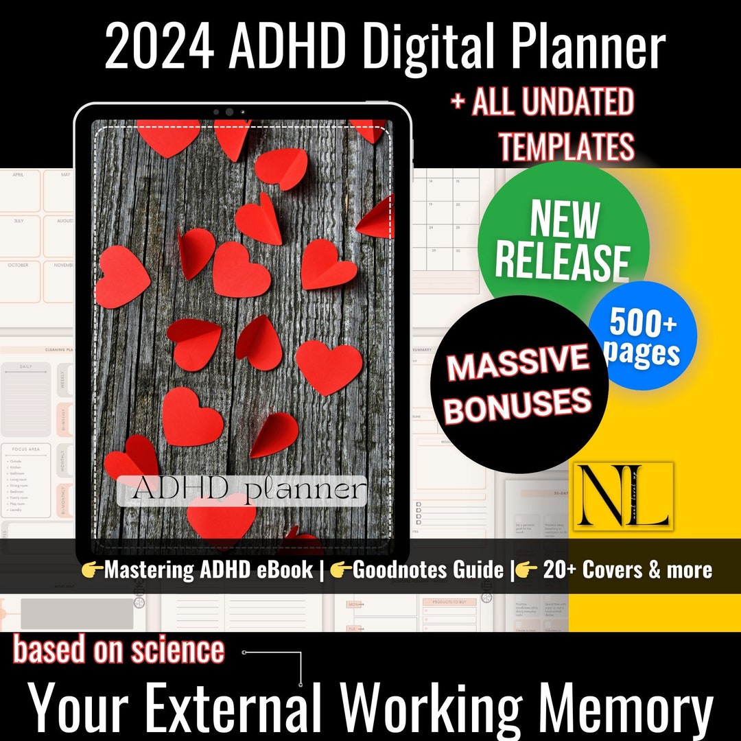 ADHD Digital Planner 2024, Adult ADHD Planner, Adhd Organizer 2024 ...