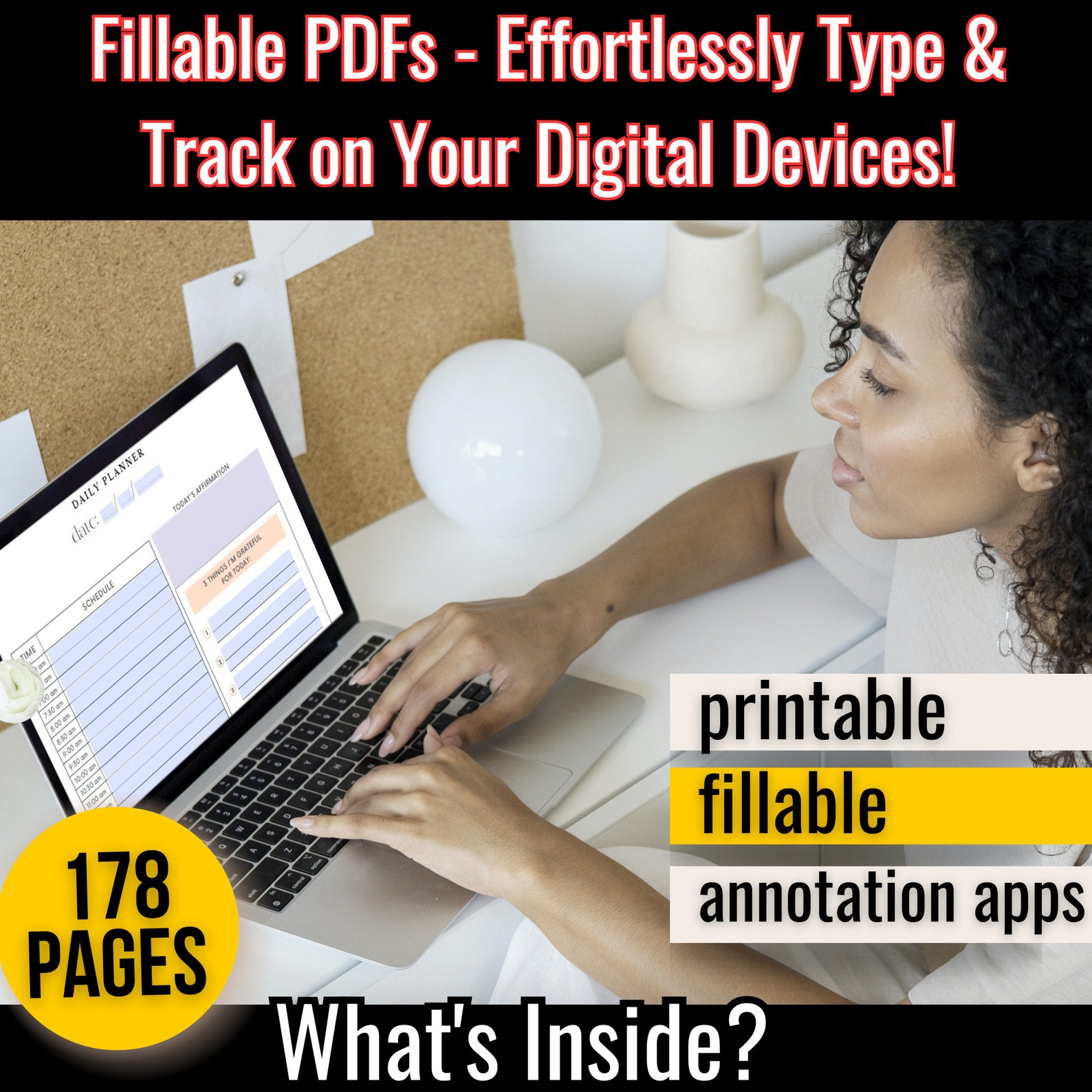 Printable PDF Planner Bundle - 22 Templates for Daily, Weekly, Monthly ...