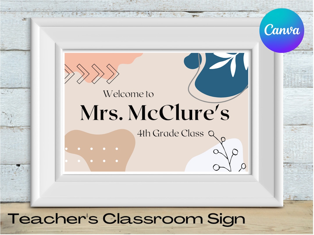 Welcome to Classroom Sign Printable, Minimal Back to School Teacher ...