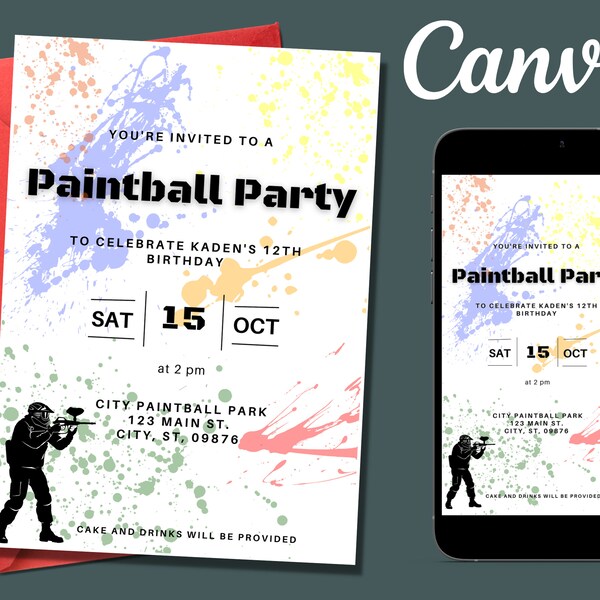 Paintball Invitation - Etsy