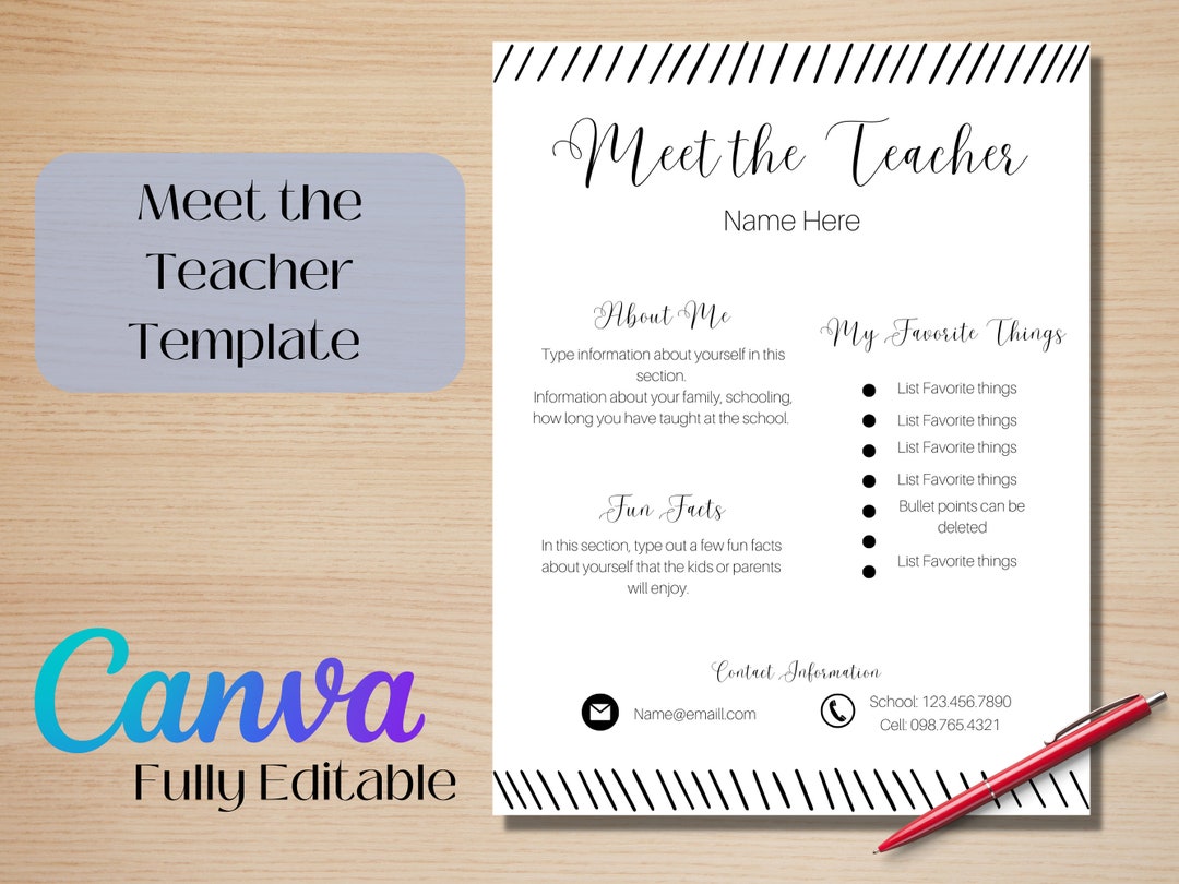 Meet the Teacher Template, Meet the Teacher Letter for Back to School ...