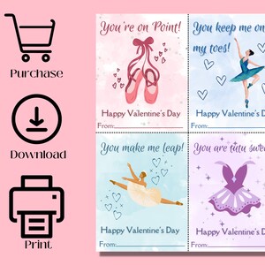 Ballerina Valentine's Day Cards, Ballerina Valentine Cards Printable ...