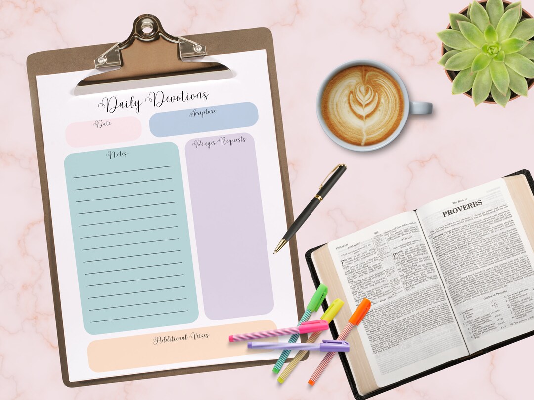 Daily Devotion Pages for Bible Study, Bible Study Devotion Pages, Bible ...