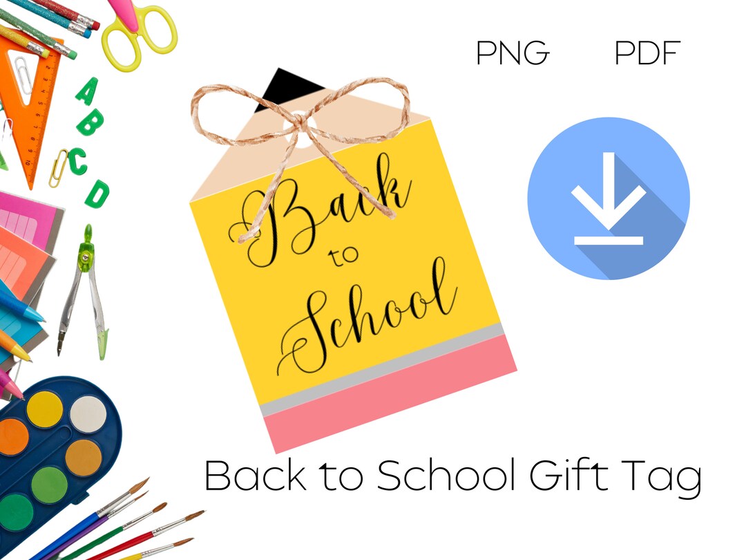 Back to School Gift Tag, Printable Gift Tag for Back to School ...
