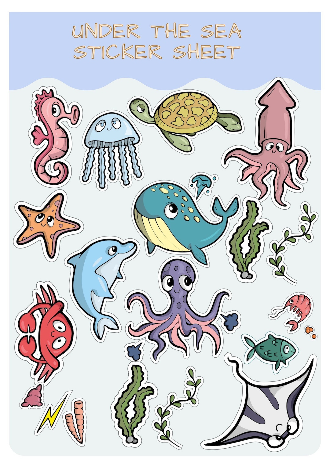 Under the Sea Sticker Sheet - Etsy
