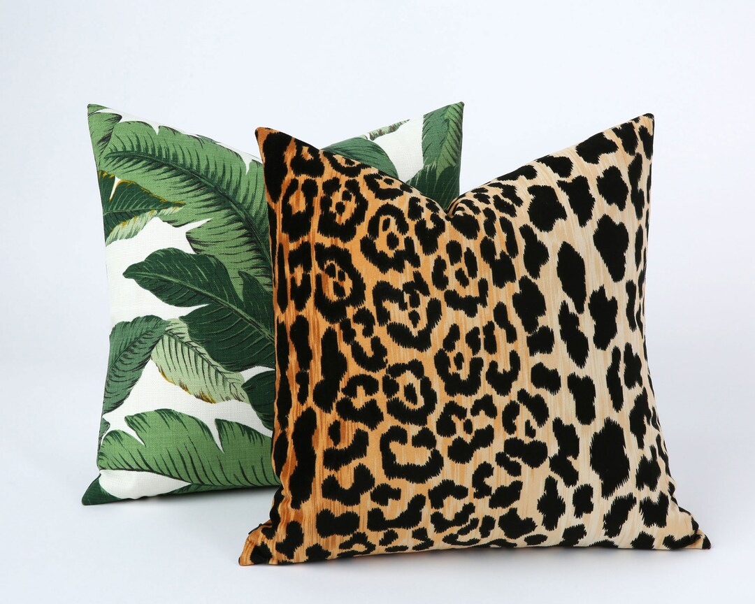 Burnt Orange and Black Velvet Cheetah Leopard Print Euro - Etsy