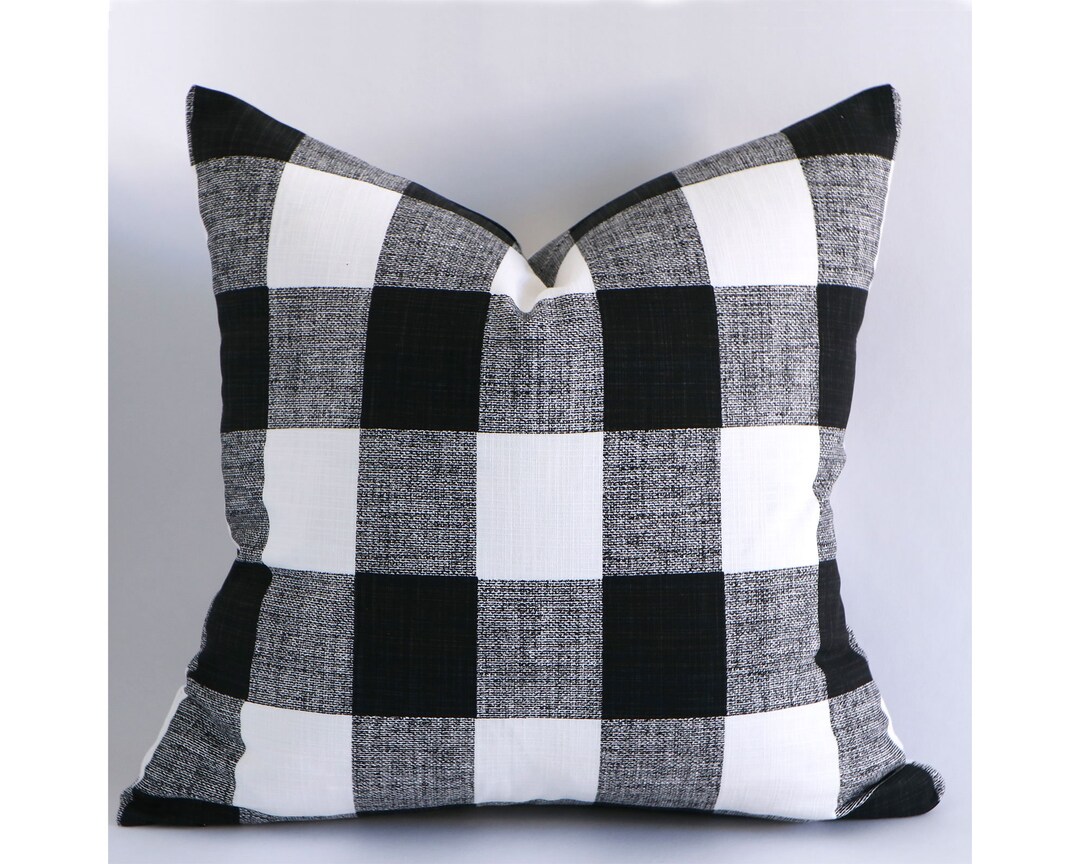 Black and White Buffalo Check Decorative Throw Pillows 10 - Etsy