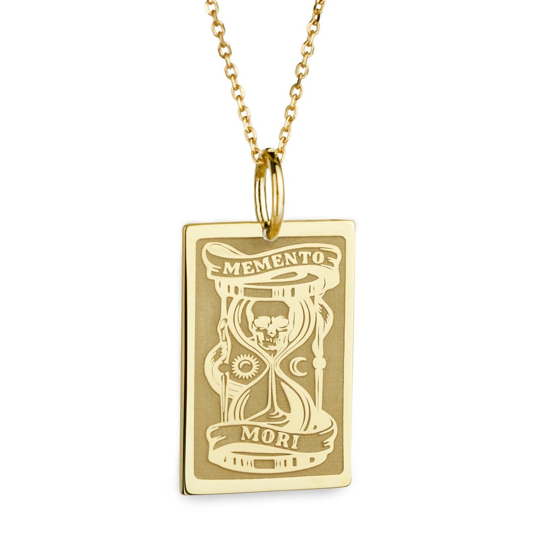 14K Gold Memento Mori Necklace, Stoicism Jewelry, Remember You Will Die ...