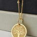 14K Solid Gold Tree of Life Necklace, Dainty Tree Pendant, Personalized ...