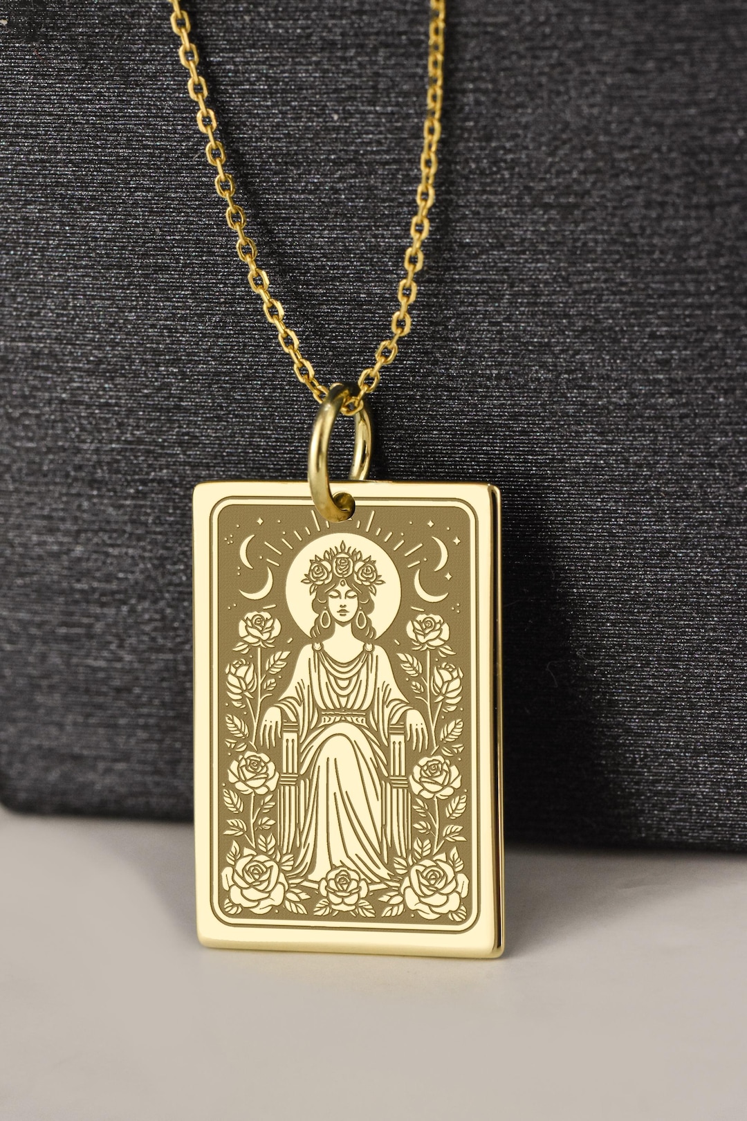 14K Gold Matriarch Necklace, Dainty Motherhood Charm, Family Jewelry ...