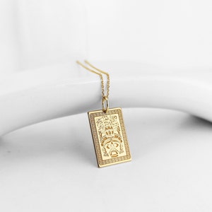 14K Real Gold Aztec Mayan Necklace, Gold Mexican Aztec Calendar Pendant ...