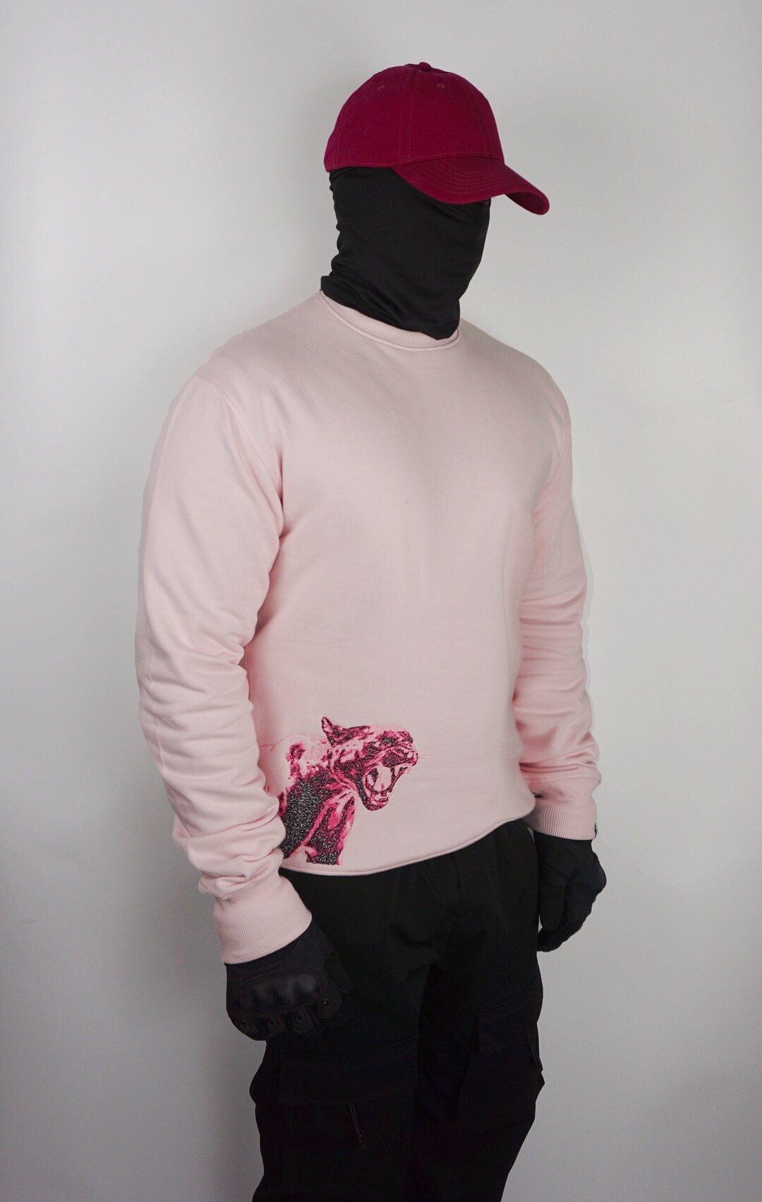 Abstract Pink Panther Embroidered Heavy Sweater Unisex | Nature ...