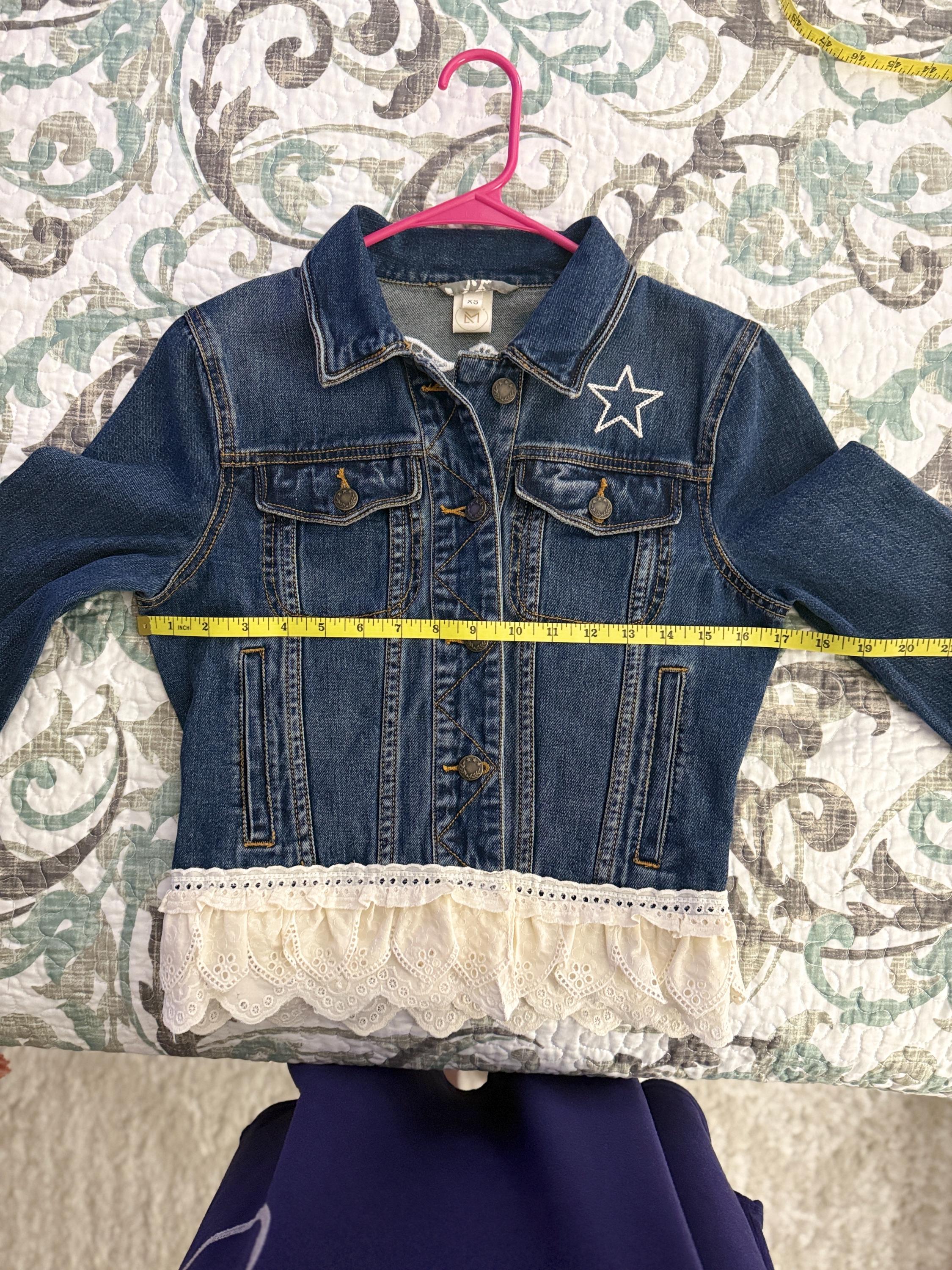Denim Jacket With Custom Embroidered Design Size XS - Etsy