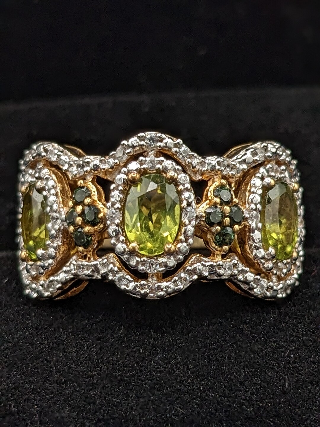 Genuine Vesuvianite and Multi Gemstone Statement / Cocktail / Three ...