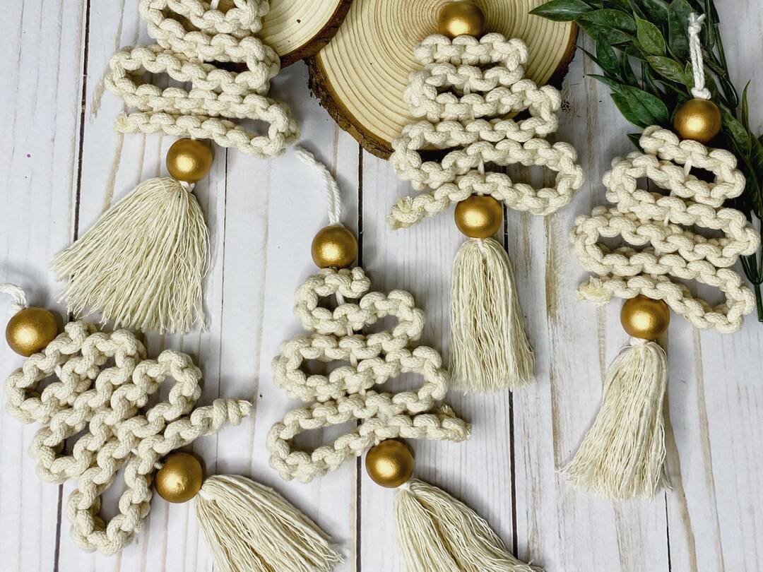 Macrame Christmas Decorations Macrame Ornament Macrame - Etsy