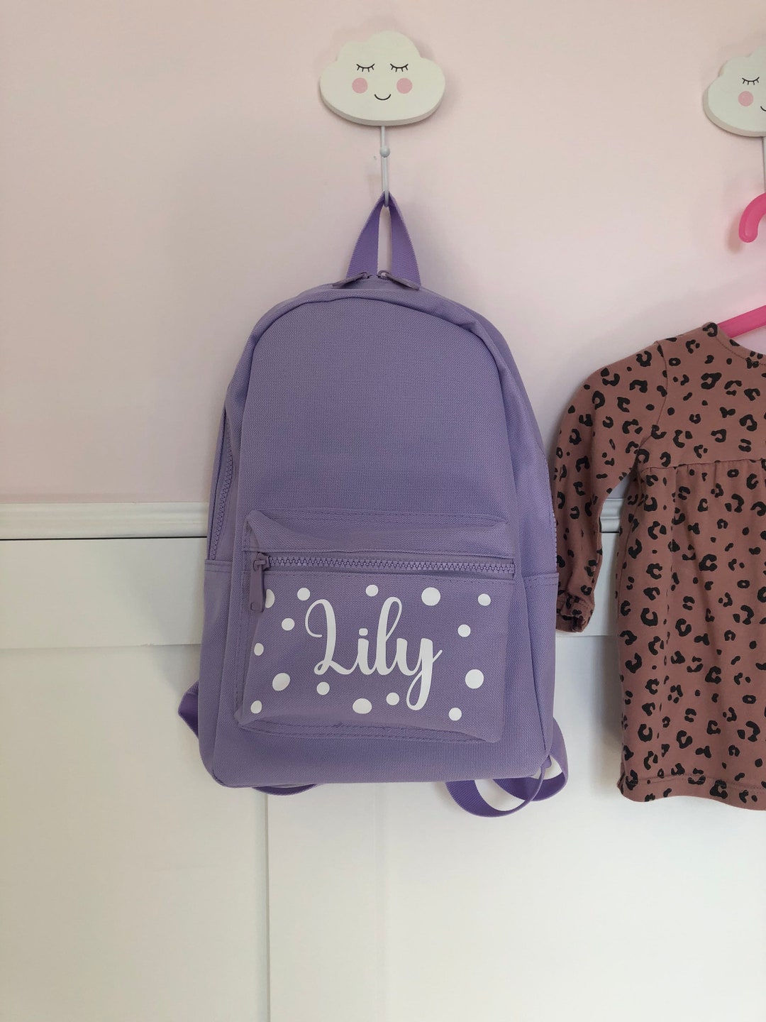 Personalised - Polka Dot Dotty Custom Name Kids Childrens School ...